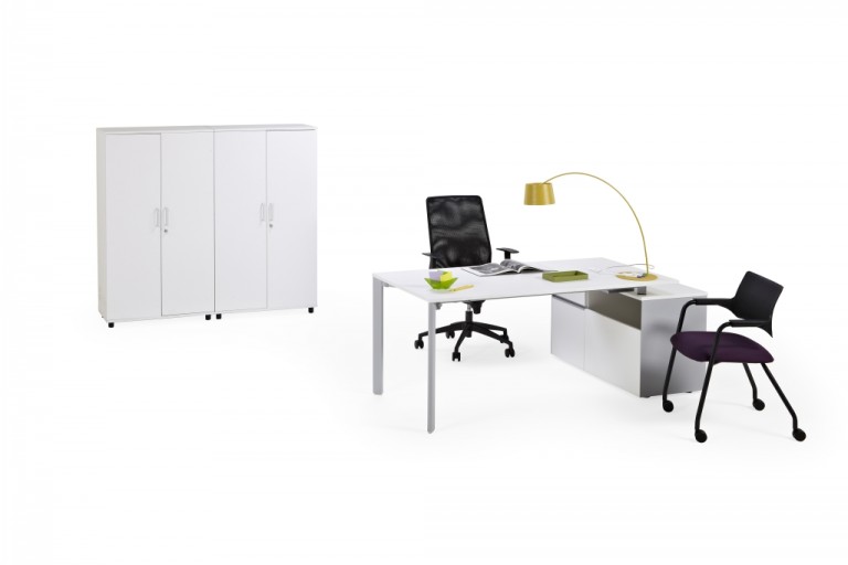 Lean White Executive Office Desk